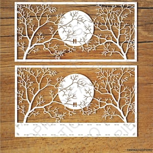 Moon and Trees SVG Files for Silhouette Cameo and Cricut. | Etsy