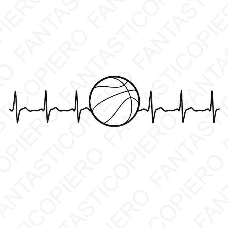 Basketball Heartbeat Svg - Etsy