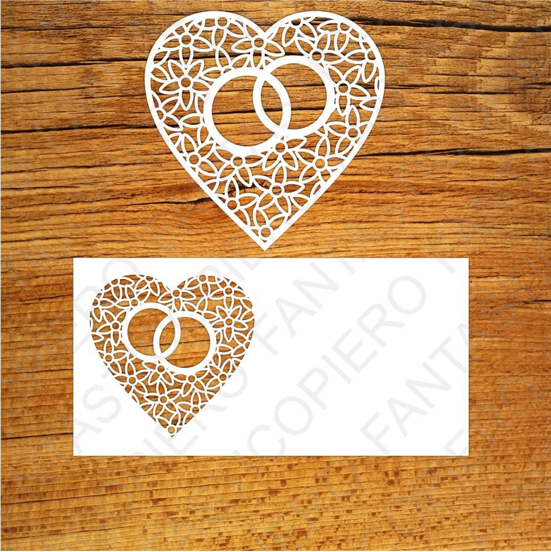 Heart With Wedding Rings SVG Files for Silhouette Cameo and Cricut ...