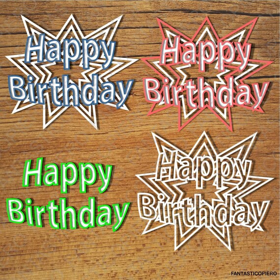 Happy Birthday BOOM SVG Files for Silhouette Cameo and Cricut. - Etsy