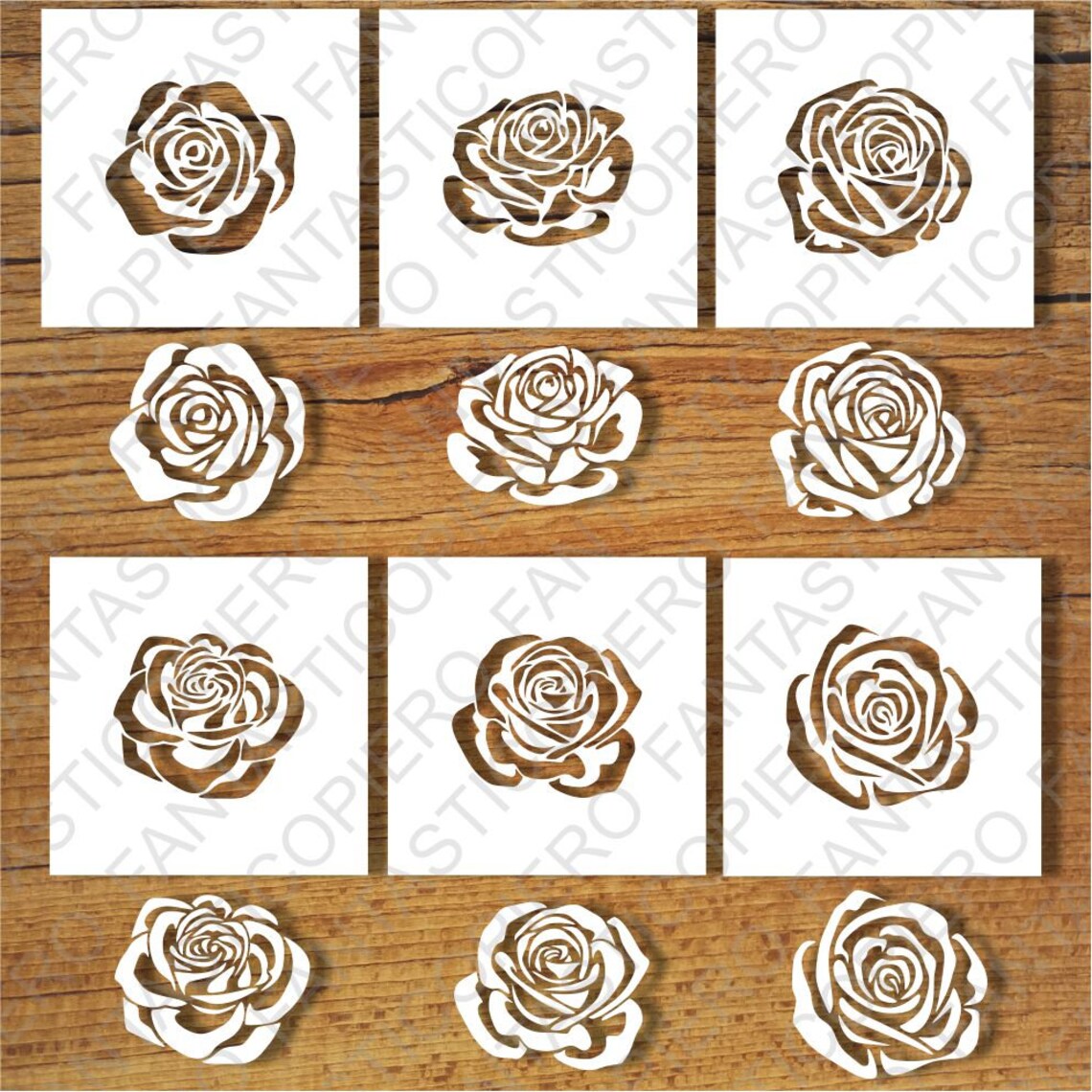 Roses and Stencil SVG Files for Silhouette Cameo and Cricut. | Etsy