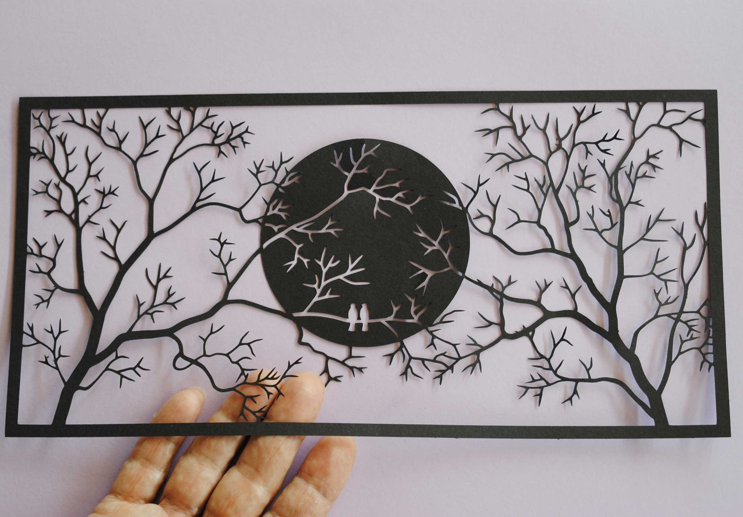 Moon and Trees SVG Files for Silhouette Cameo and Cricut. Clipart PNG ...