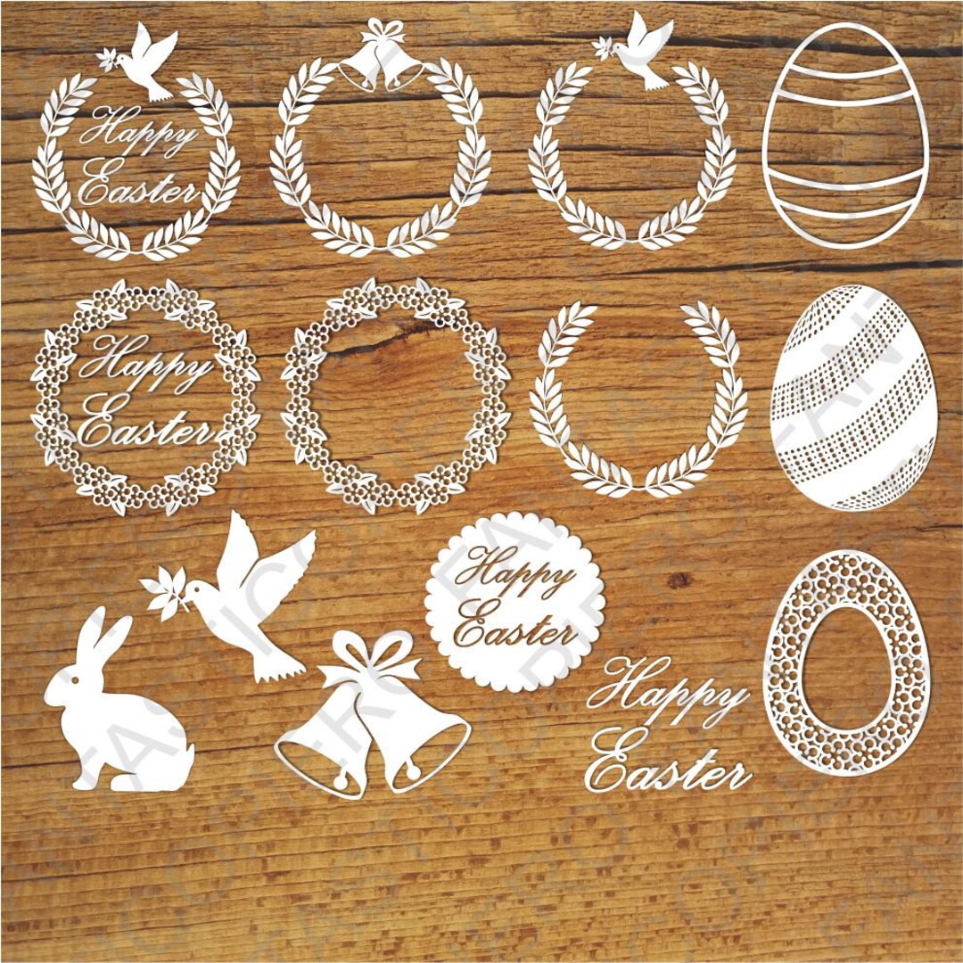 Easter Elements SVG Files for Silhouette Cameo and Cricut. Easter ...