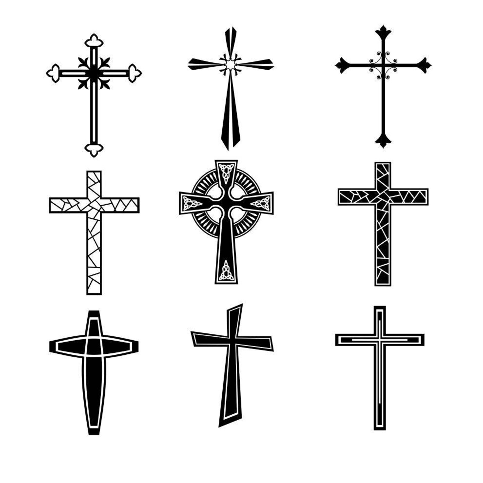 Crosses SVG Files for Silhouette Cameo and Cricut. Cross Clipart ...