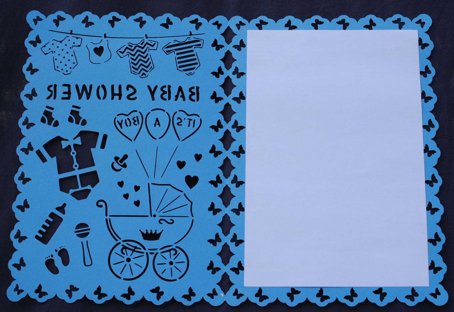 Baby Shower Boy Card SVG Files for Silhouette Cameo and Cricut. Clipart ...
