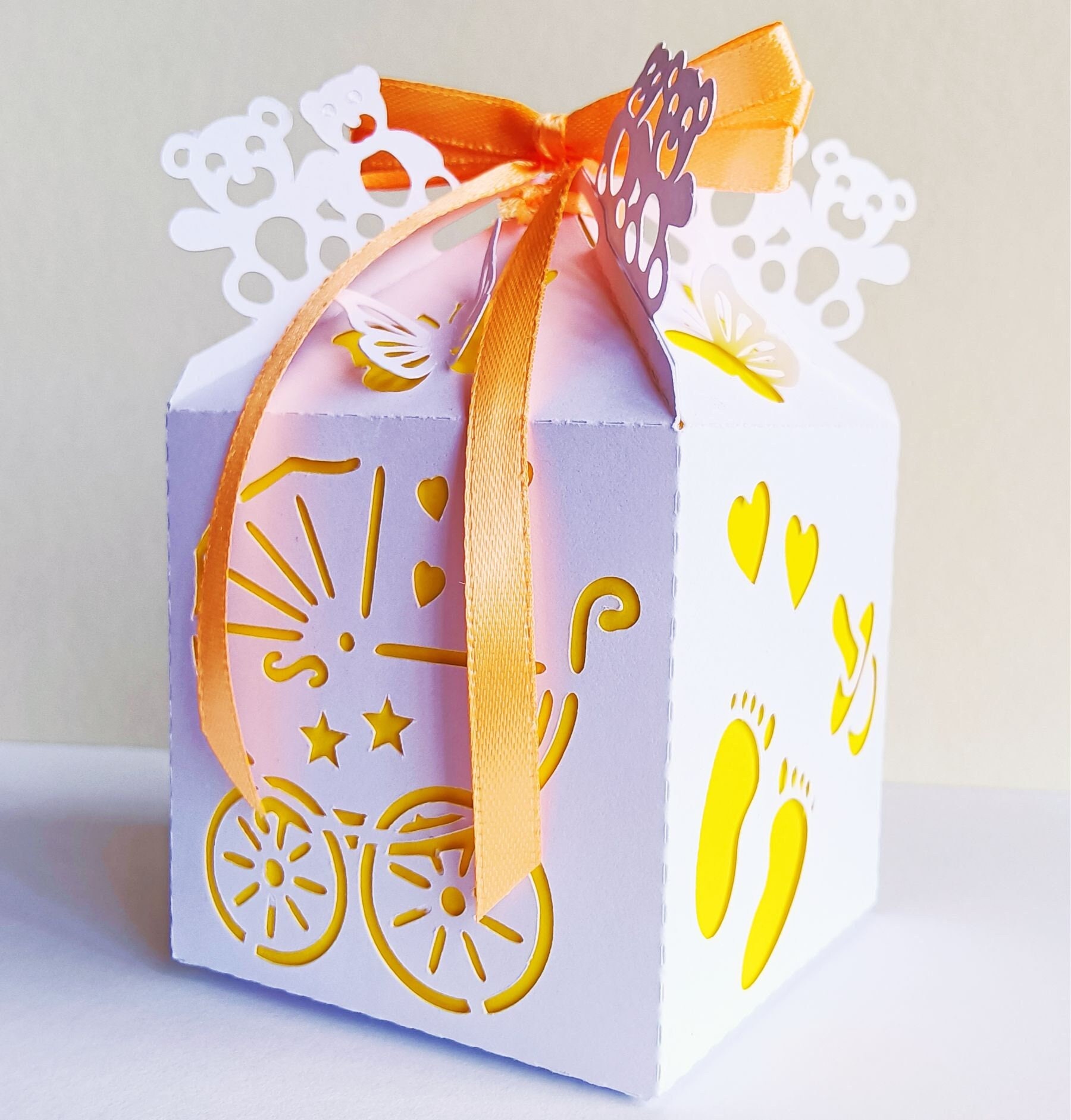 Baby Shower Box With Teddy Bears and Classic Plus Interior - Etsy