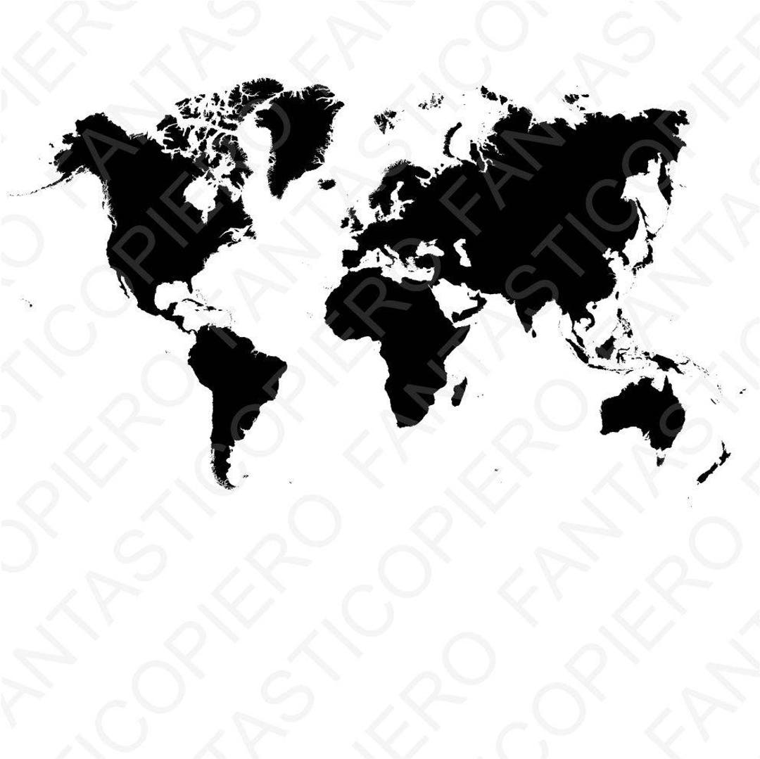 World Map SVG File for Silhouette Cameo and Cricut. World Map Clipart ...