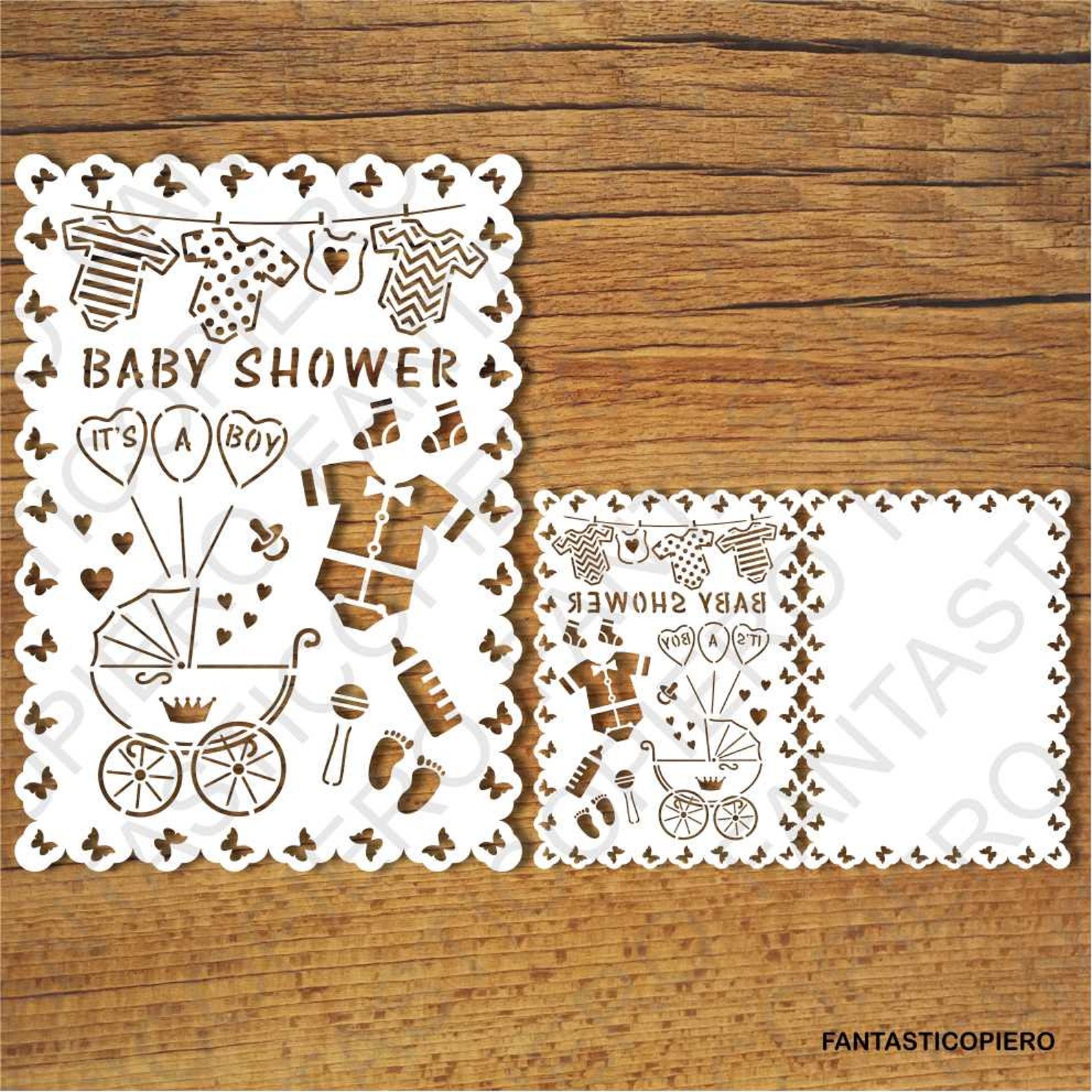 Baby Shower Boy Card SVG Files for Silhouette Cameo and Cricut. Clipart ...