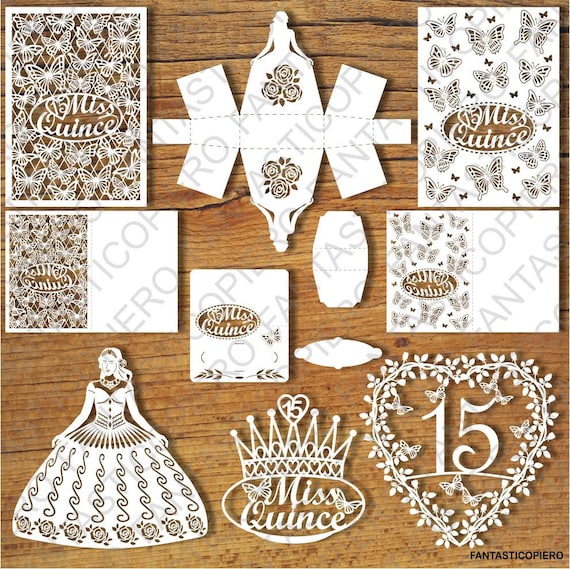 Quinceanera Set SVG Files for Silhouette Cameo and Cricut. - Etsy