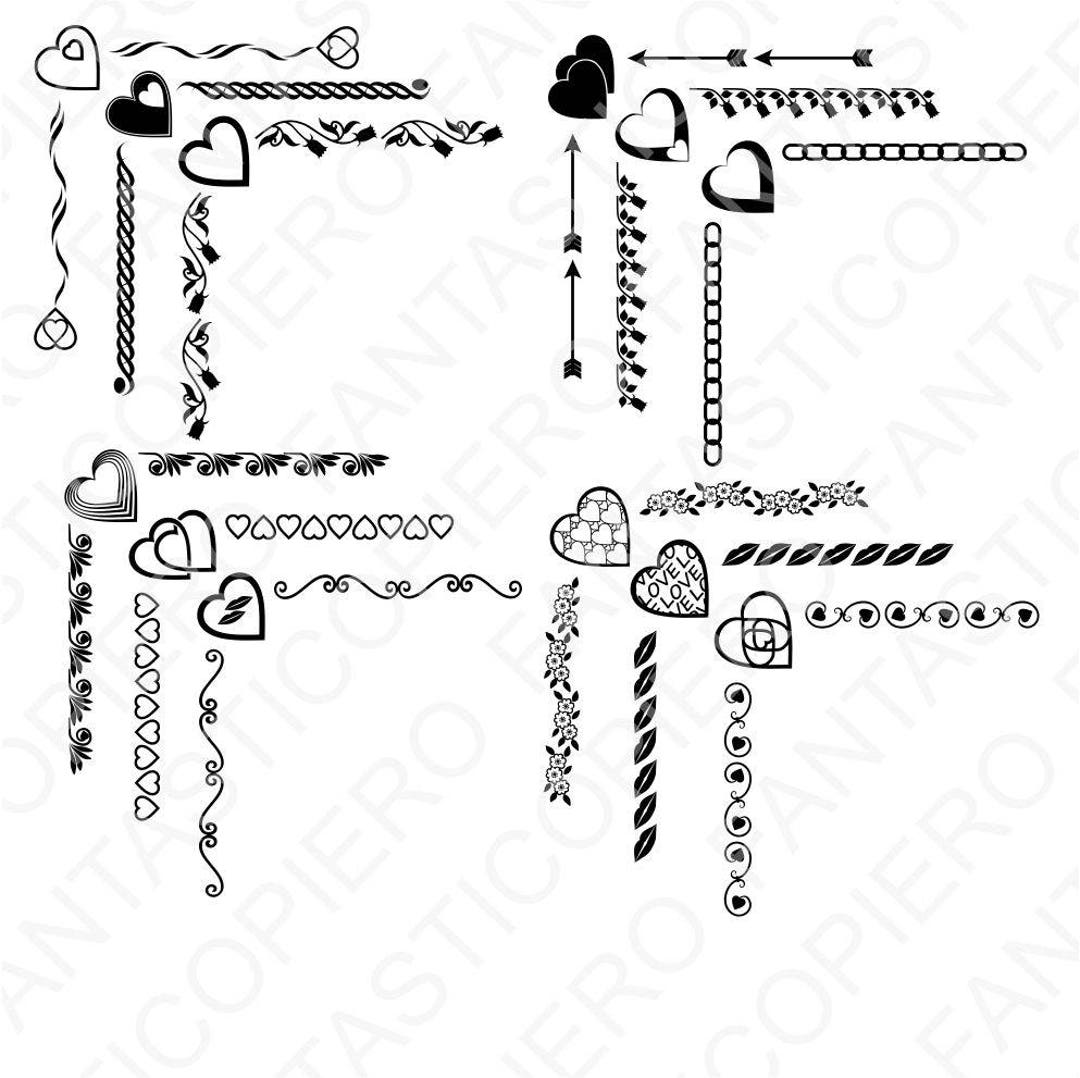 Text Corners Valentine's Day and Love SVG Files for Silhouette Cameo ...
