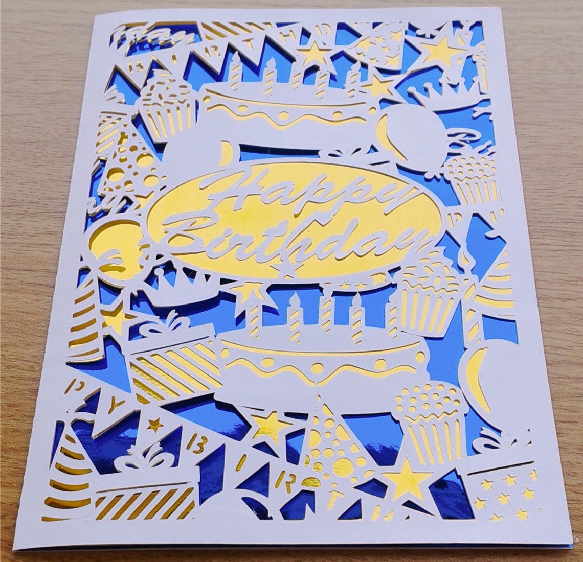 Happy Birthday Card SVG Files for Silhouette Cameo and Cricut. - Etsy