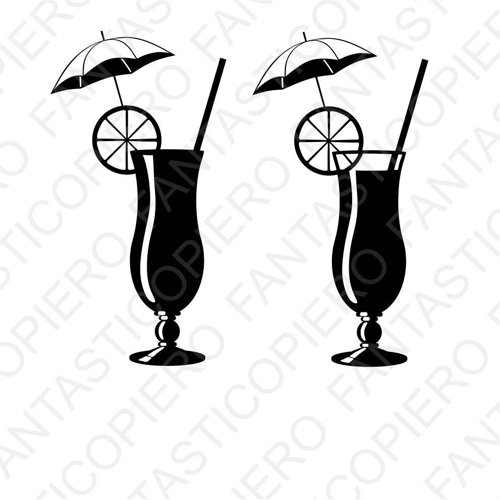 Digital Art & Collectibles PNG File Plotter DXF Tropical Drink Shape ...