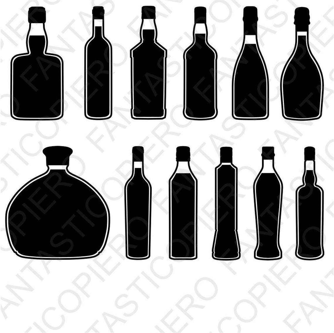 Botellas SVG archivos para Silhouette Cameo y Cricut. Botellas - Etsy ...