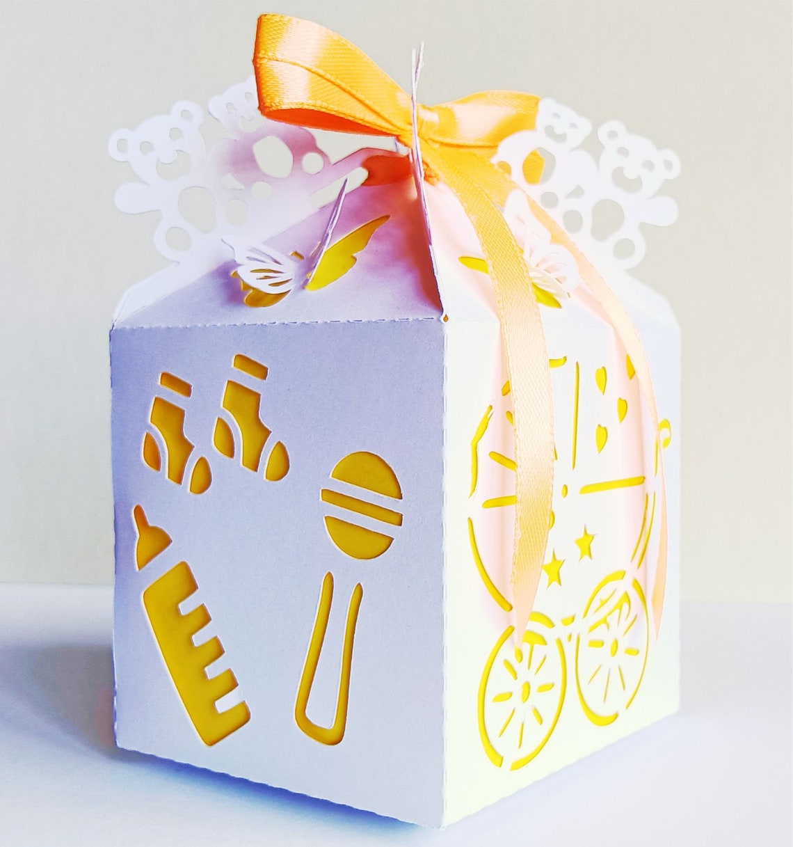 Baby Shower Box With Teddy Bears and Classic Plus Interior - Etsy