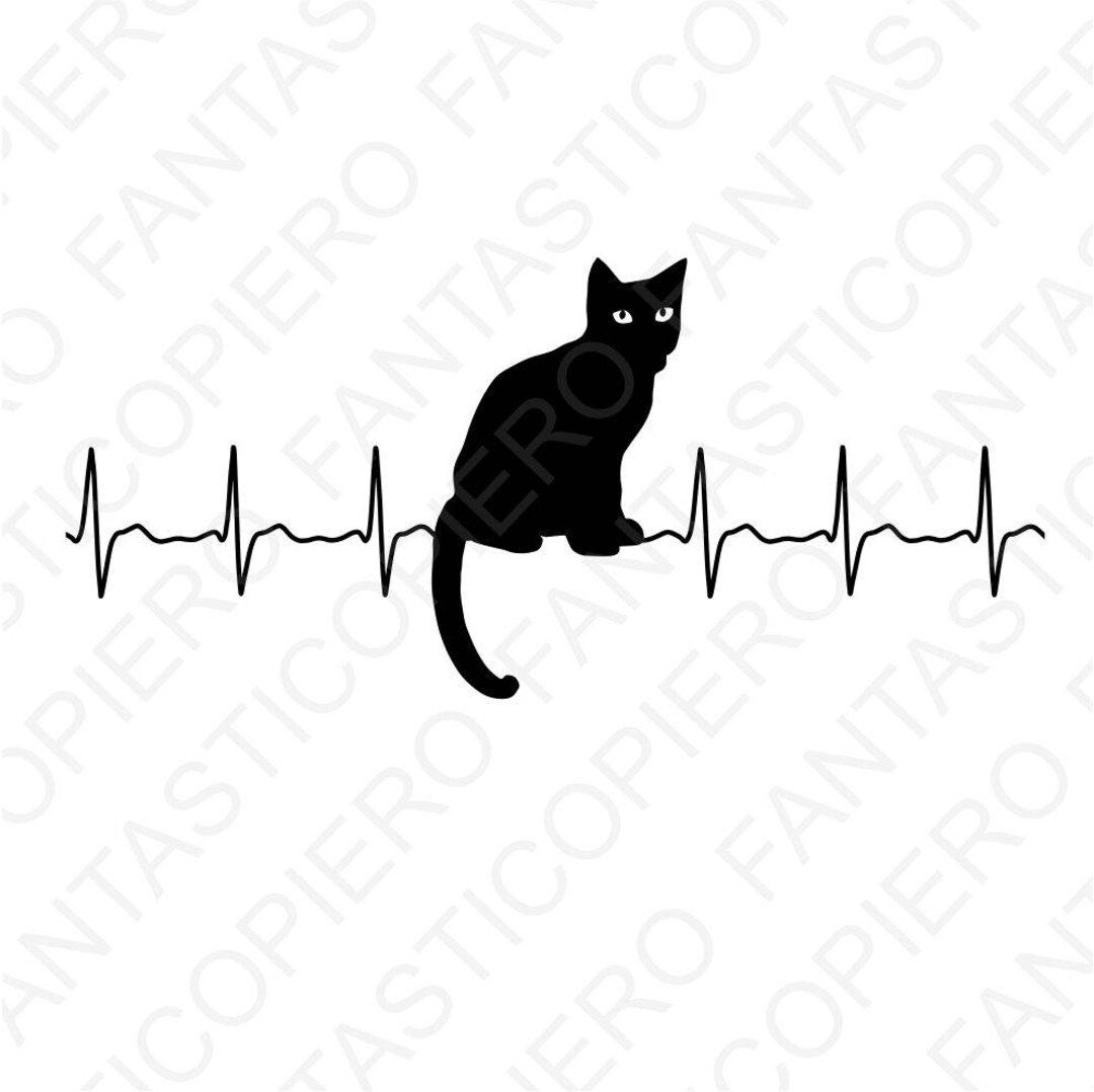Cardio Cat SVG Files for Silhouette Cameo and Cricut. Veterinary T ...