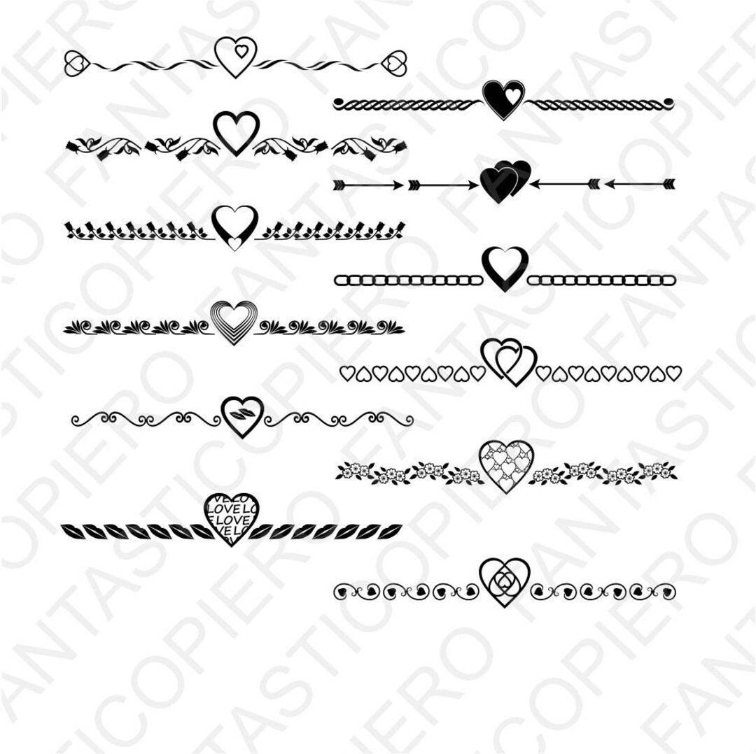 Dividers Valentine's Day, Wedding and Love SVG Files for Silhouette ...