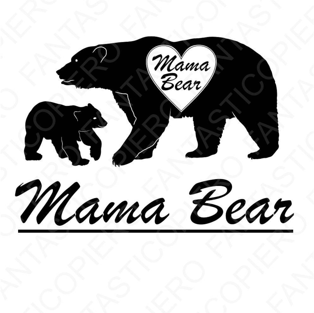 Mama Bear SVG Files for Silhouette Cameo and Cricut. Mama Bear Clipart ...