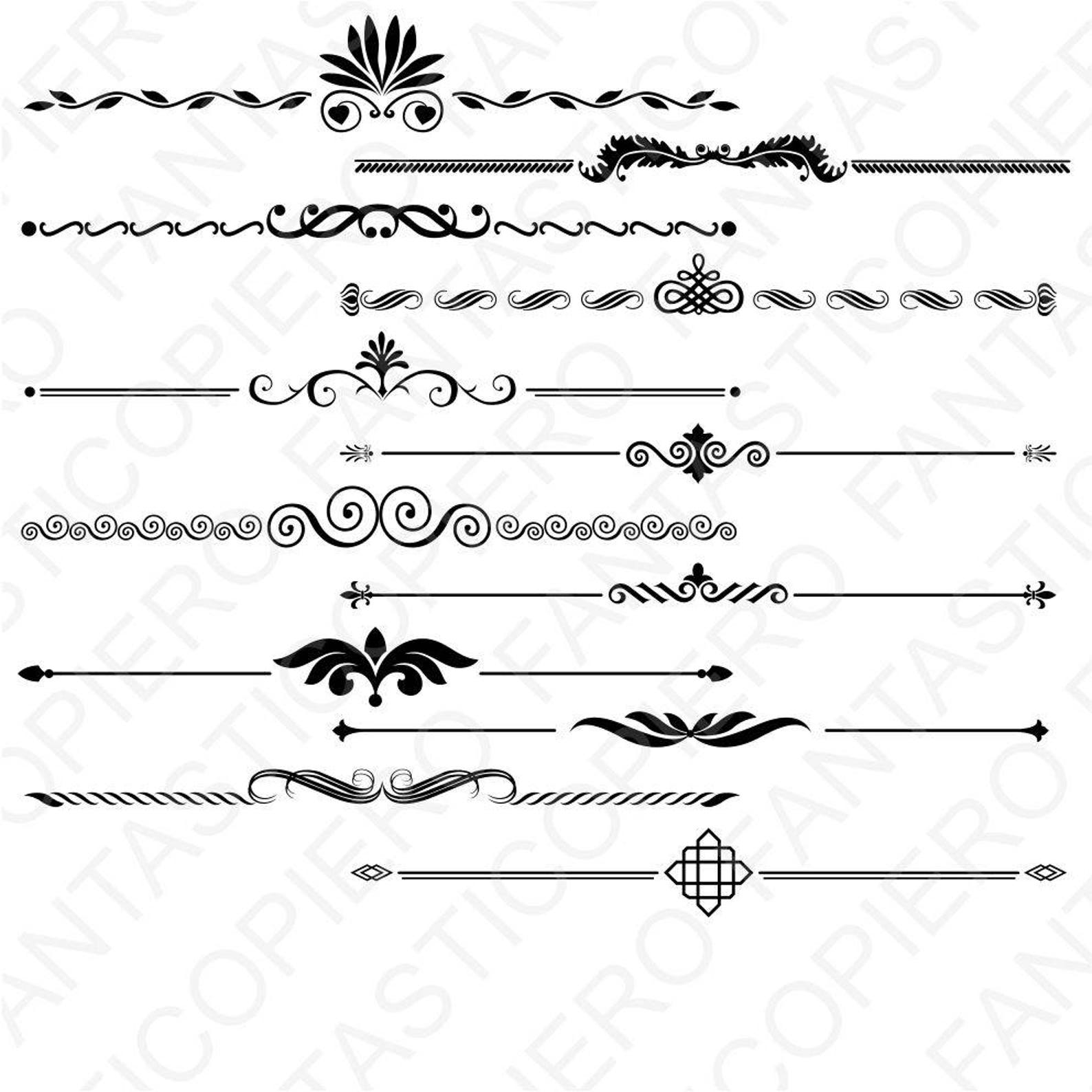 Text Dividers set 2 SVG Files for Silhouette Cameo and Cricut. Text ...