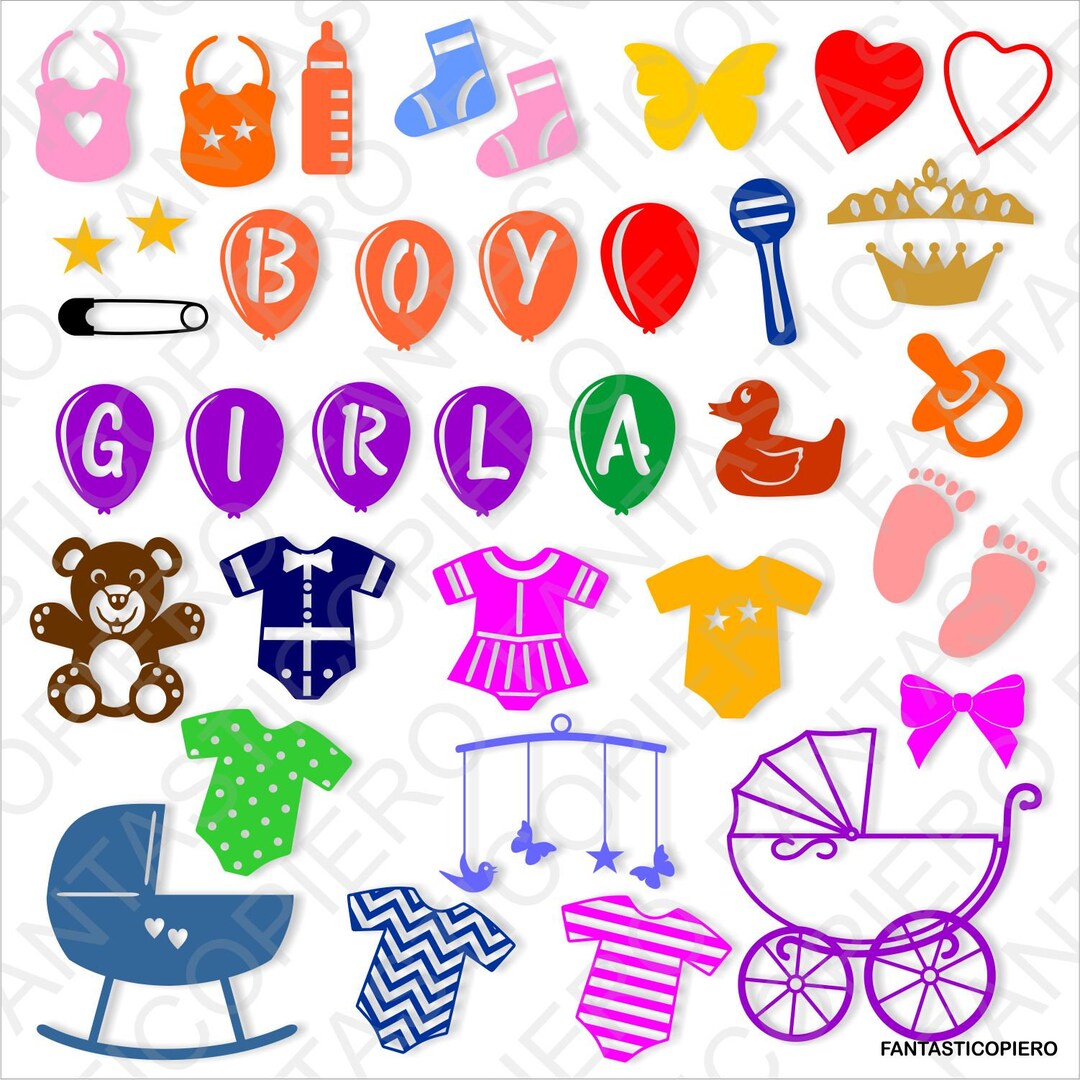 Baby Separate Elements and Stencil SVG Files for Silhouette Cameo and ...