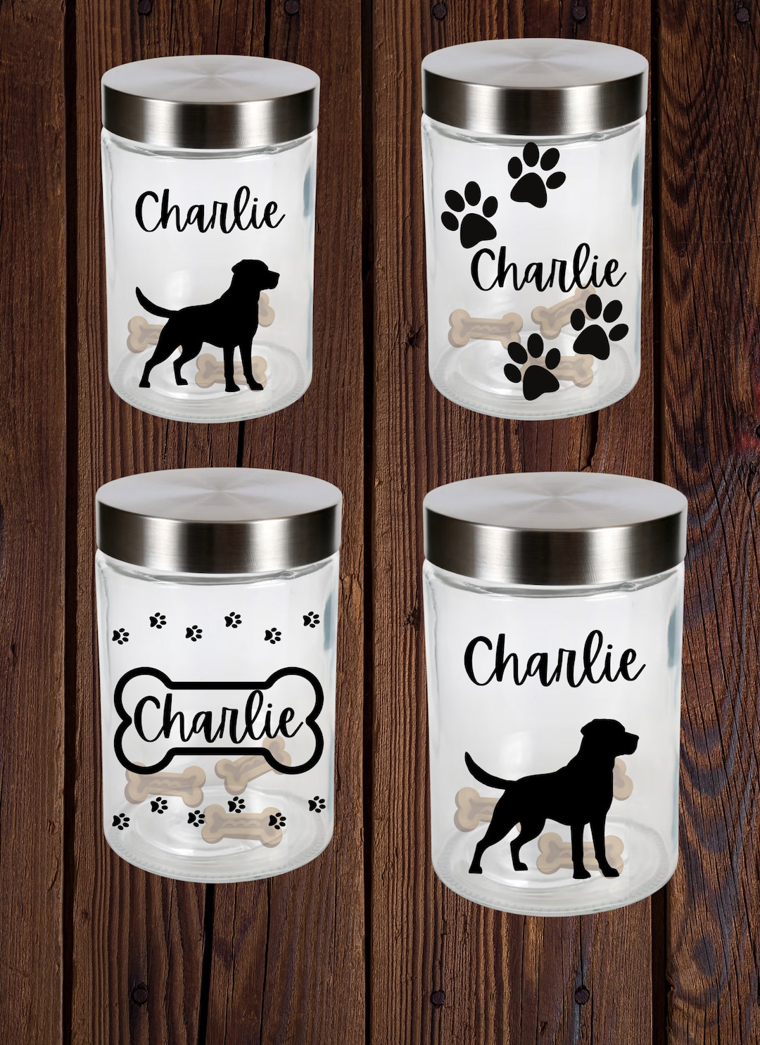 Personalized Dog Treat Containers- Glass Dog Treat Containers ...