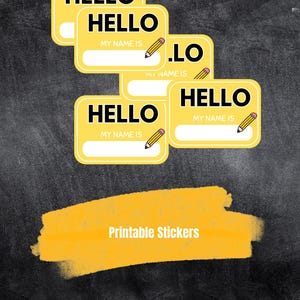 Printable Name Tags- Back to School Printable Name Tags- Name Tags for ...