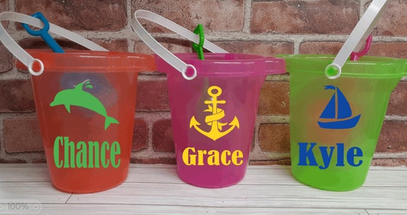 Personalized Beach Pail Beach Bucket Sand Pail Pail With - Etsy