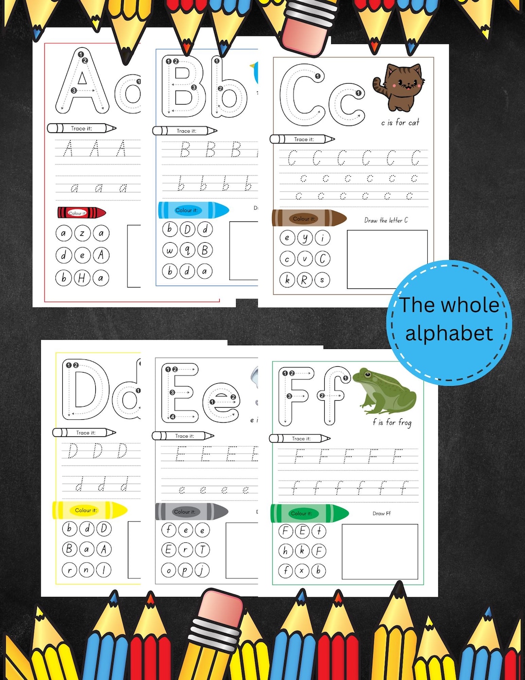 Instant Printable Alphabet Worksheets- Learning Worksheets-alphabet ...