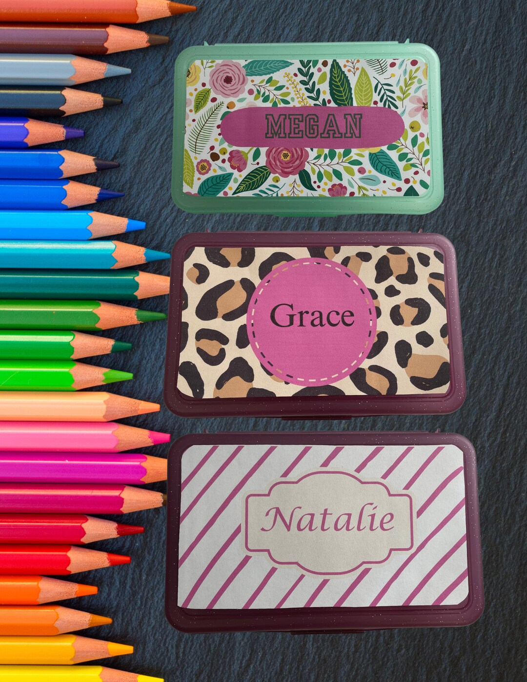Personalized Crayon Box- Personalized Pencil Box- Personalized Back to ...