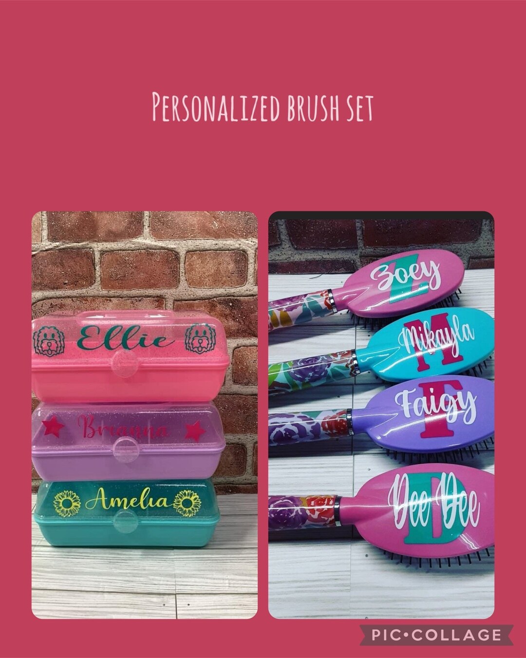 Personalized Brush With Matching Accessory Box, Valentines Gifts ...