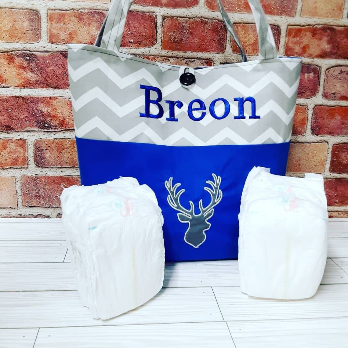 Monogrammed Diaper Bag, Custom Diaper Bag- Deer Diaper Bag- Baby Gifts ...