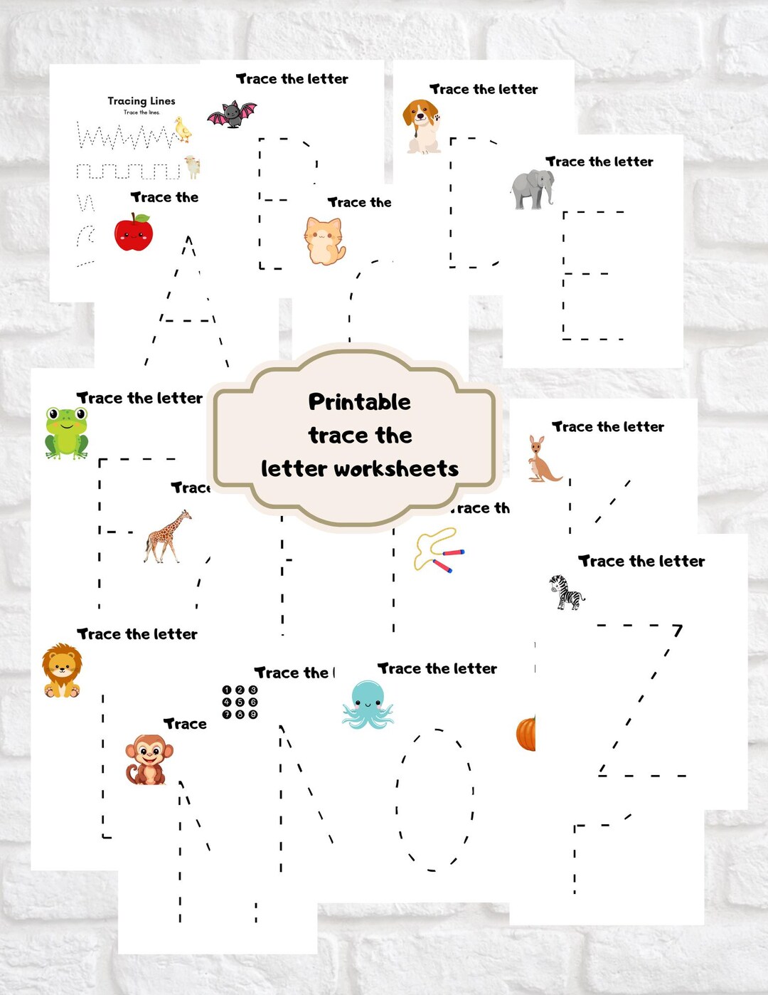 Kids Printable Letter Tracing Worksheets- Digital Download Kids ...