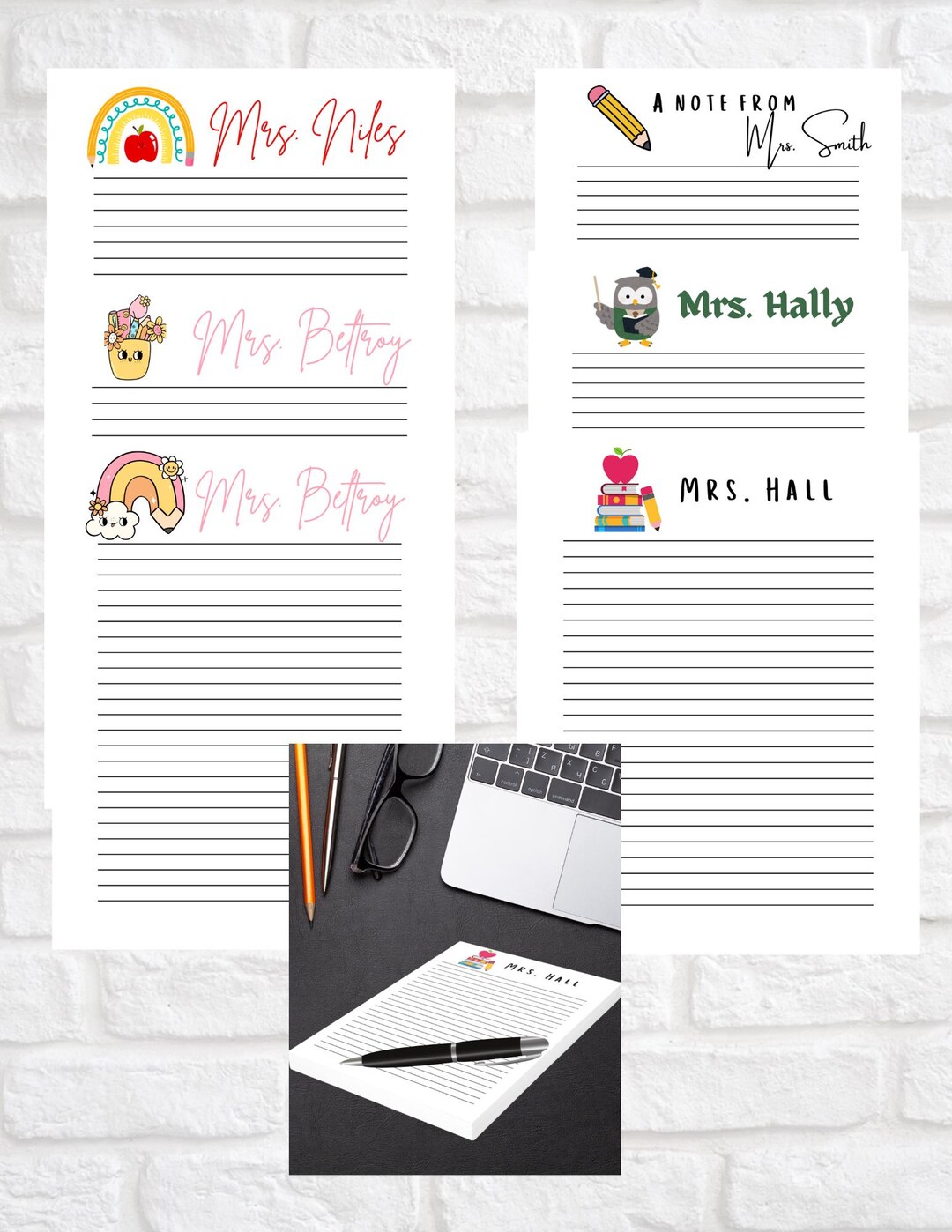 Personalized Teacher Stationary Note Pads- Teacher Gifts- Custom ...