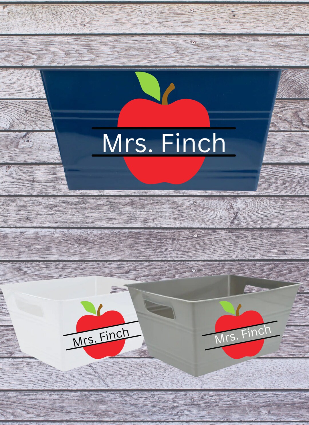 Personalized Teacher Bins- Teacher Gifts- Teacher Bins- Personalized ...
