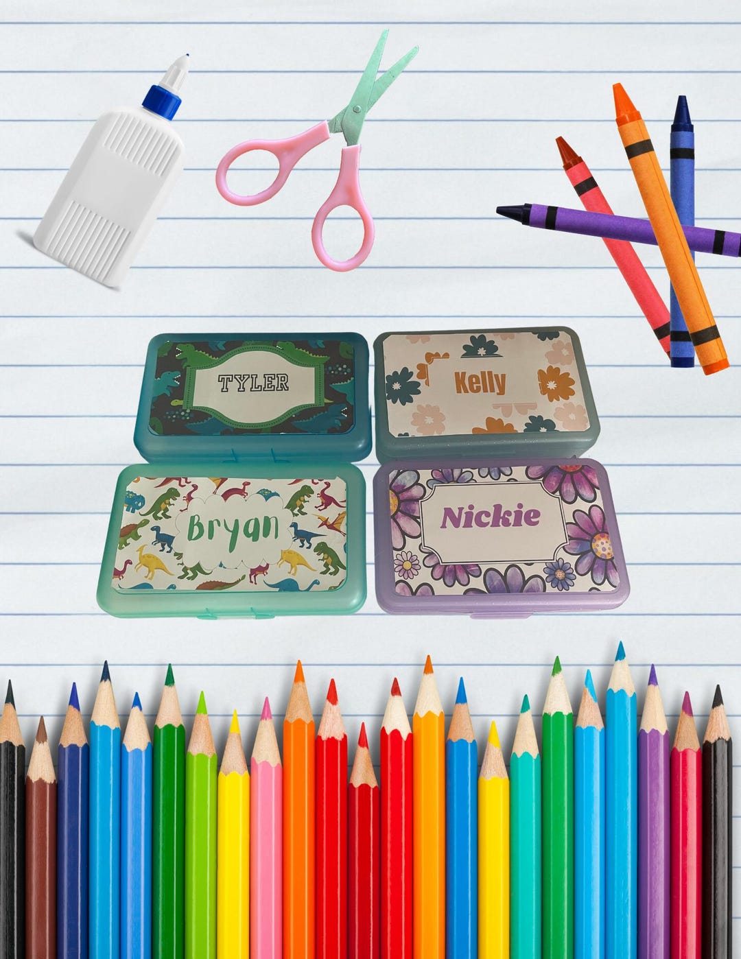 Personalized Crayon Box- Personalized Pencil Box- Personalized Back to ...