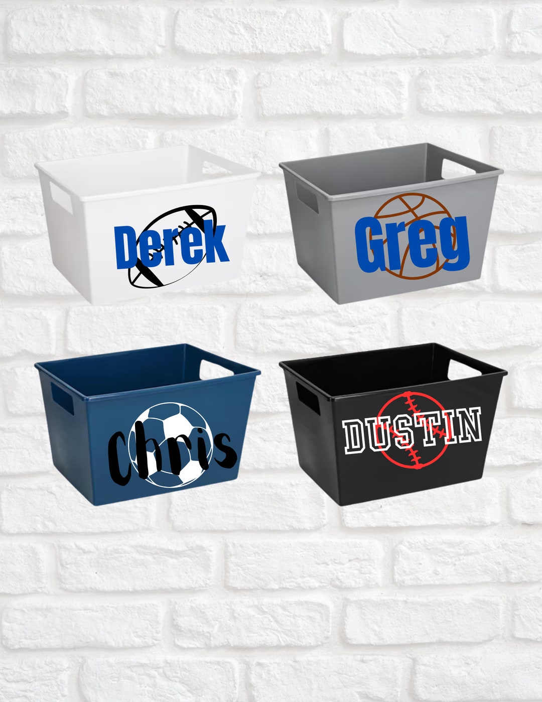 Sports Themed Organization Toy Bins- Sports Them Party Bins- Toy Bins ...