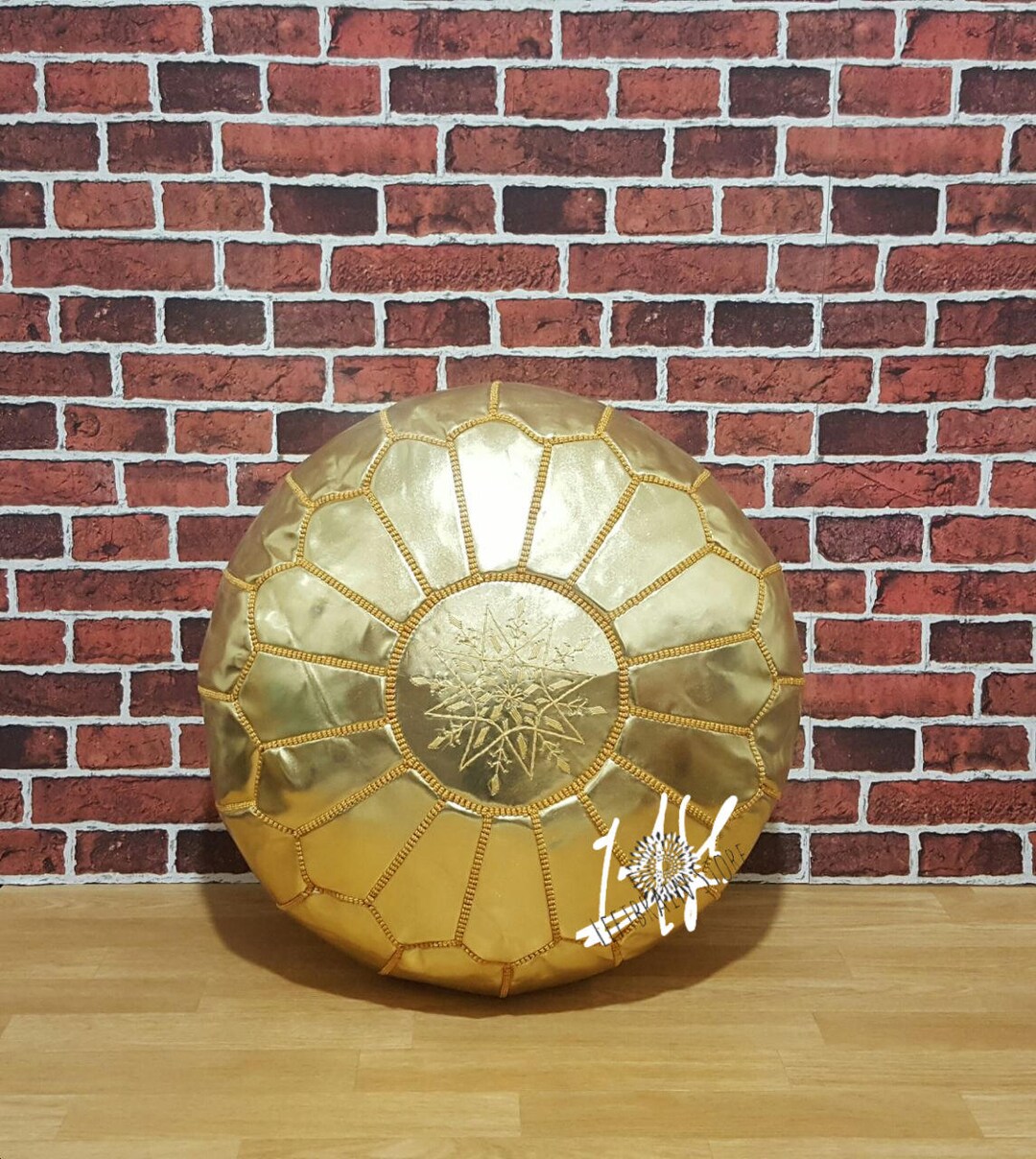 Pair (x2) Moroccan Leather Ottoman Pouffes Poufs Handmade Ottoman ...