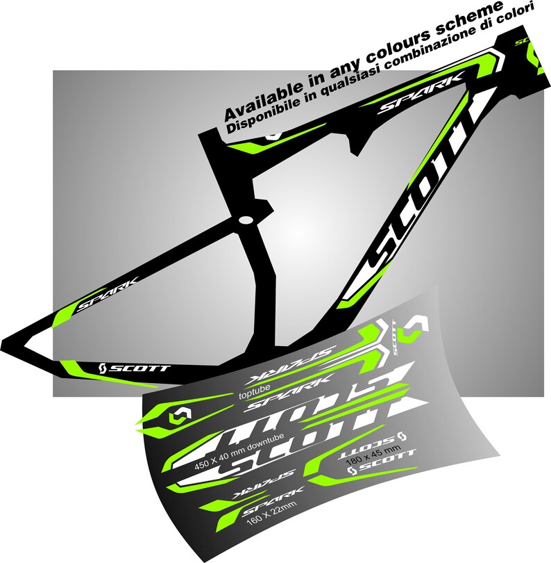 SCOTT spark bike frame grafic decal aufkleber autocollant | Etsy