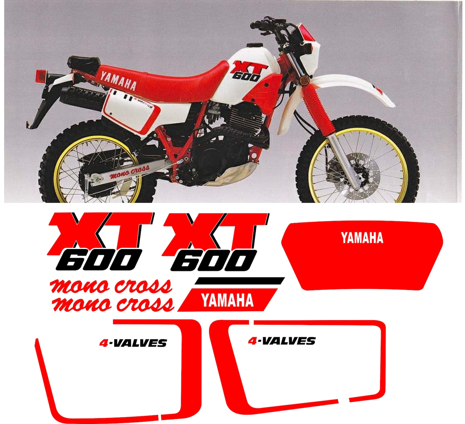 YAMAHA XT600 43f Decals Stickers Aufkleber Autocollant Pegatinas XT 600 ...