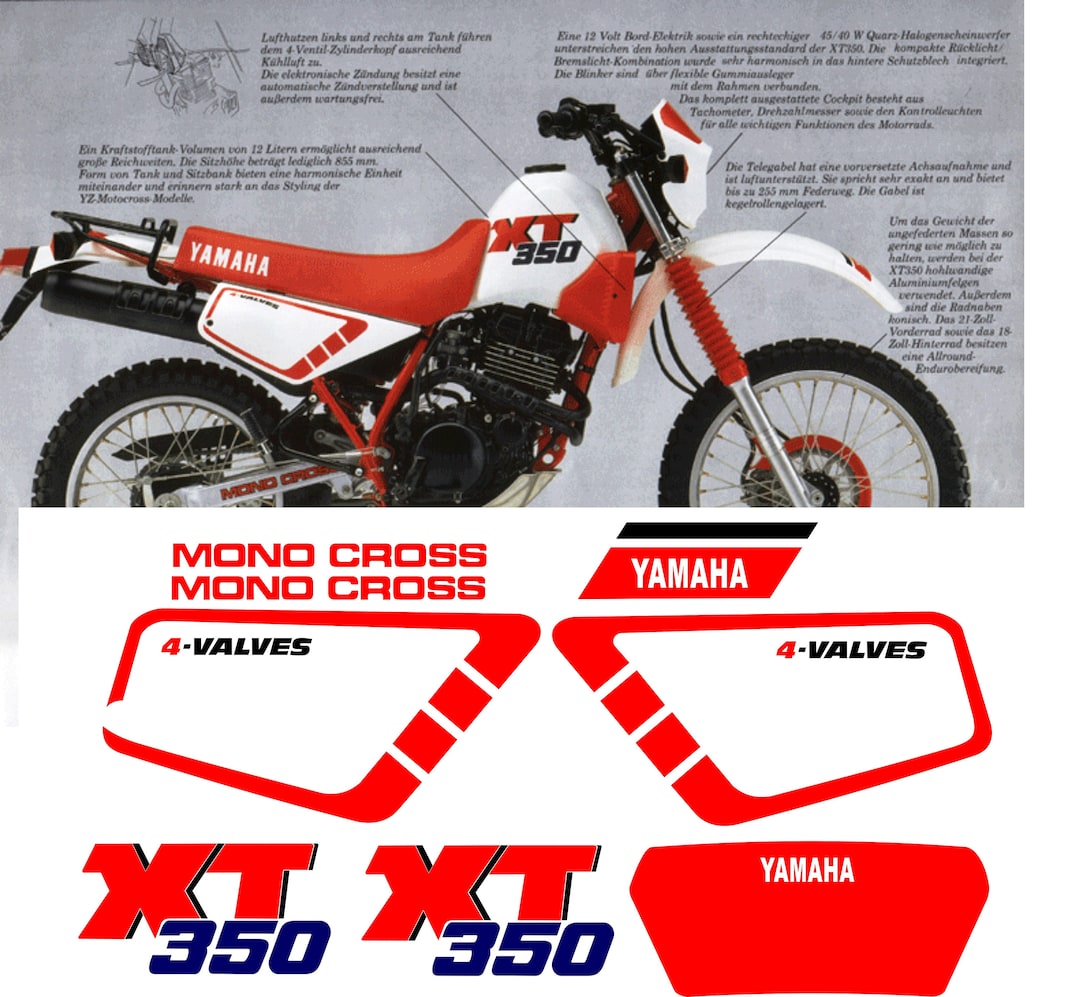 YAMAHA XT350 XT 350 Stickers Decals Aufkleber Autocollant Pegatinas - Etsy