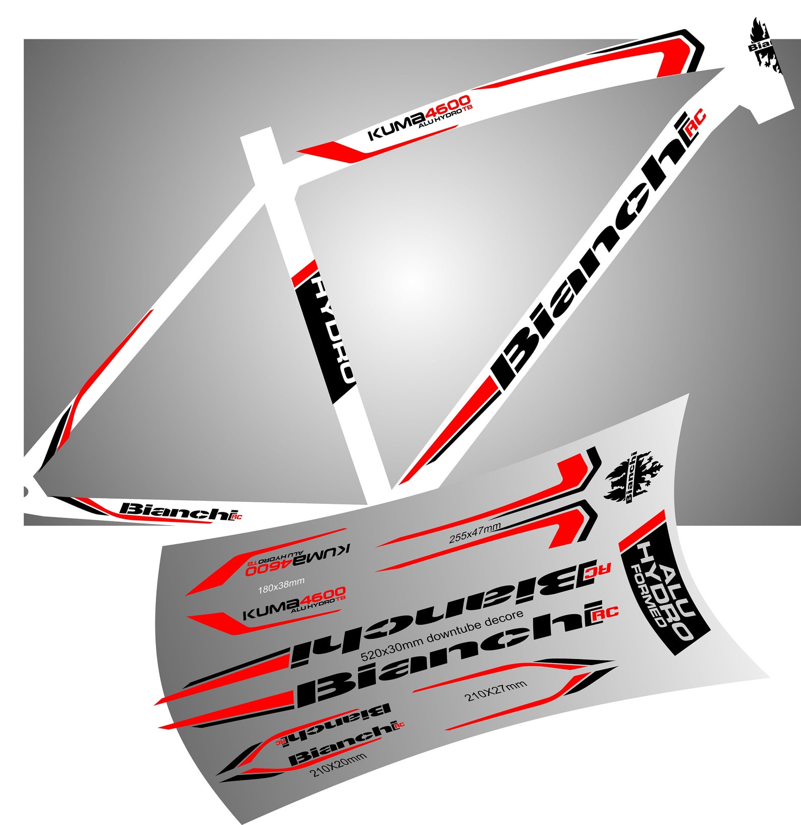 BIANCHI bike frame graphic decals stickers aufkleber | Etsy