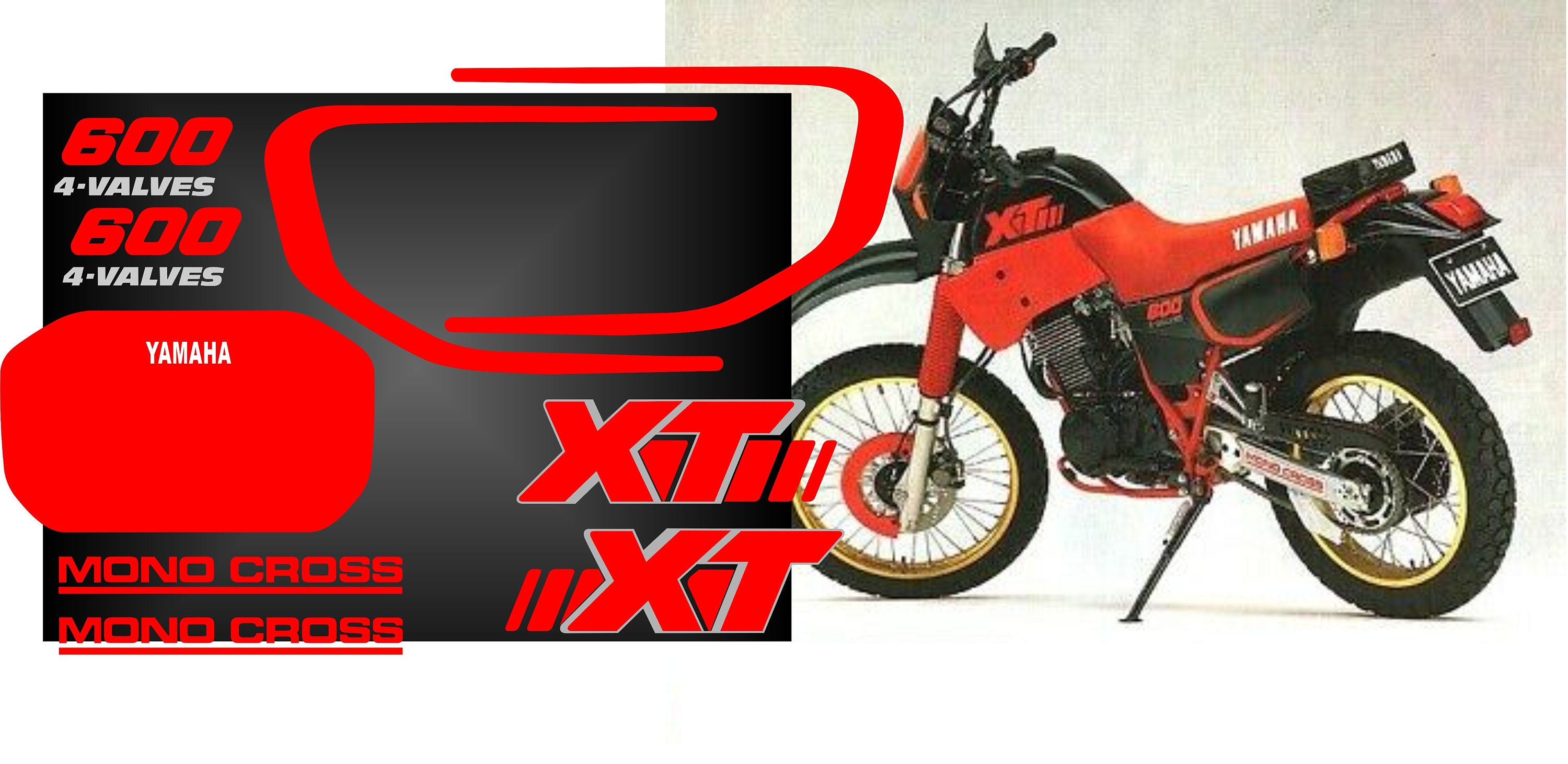YAMAHA XT600 2kf Decals Stickers Aufkleber Autocollant - Etsy Norway