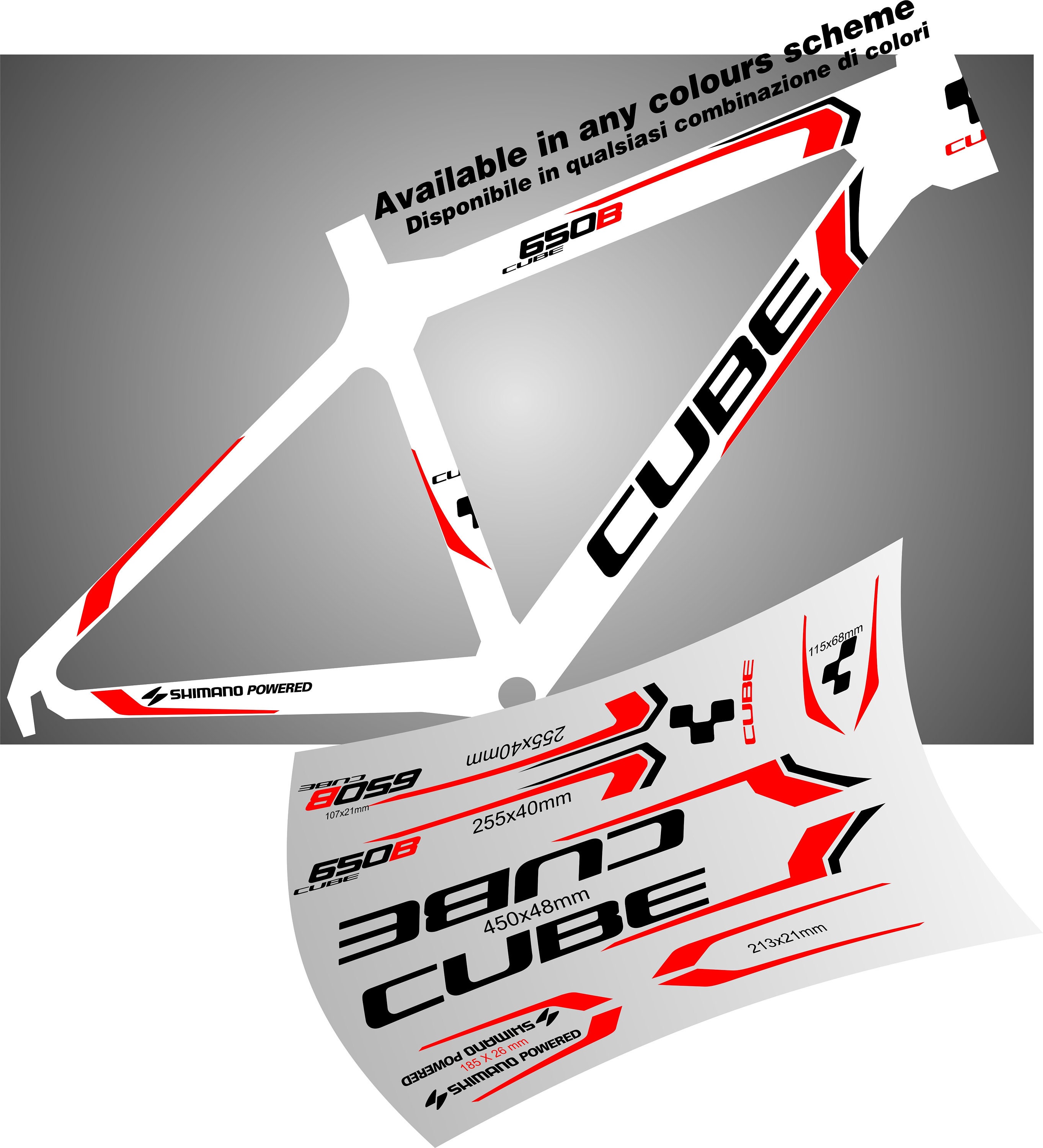 CUBE bike frame grafic stickers decal aufkleber autocollant | Etsy