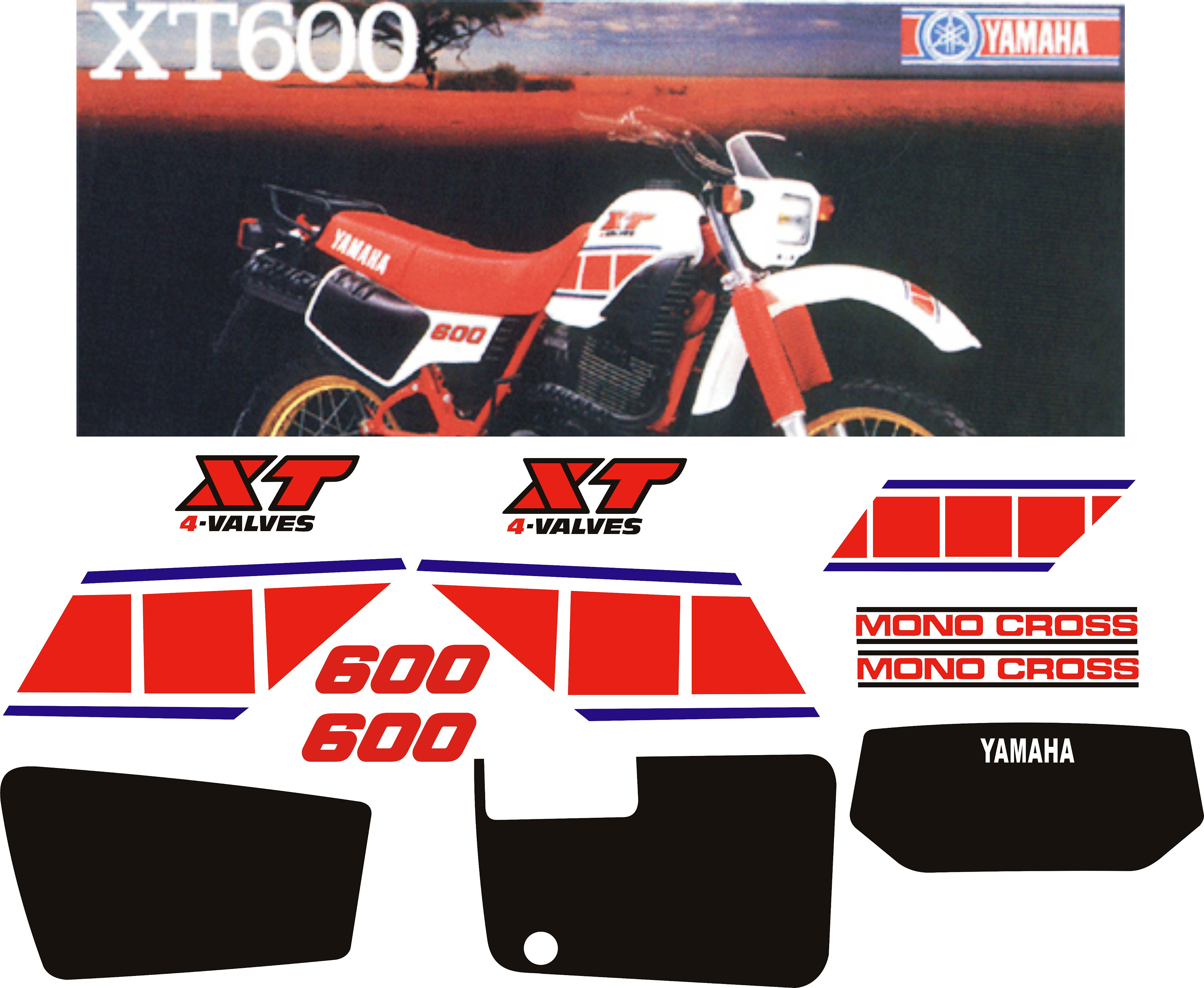 YAMAHA XT600 43f Aufkleber Aufkleber Sticker Autocollant Pegatinas XT ...