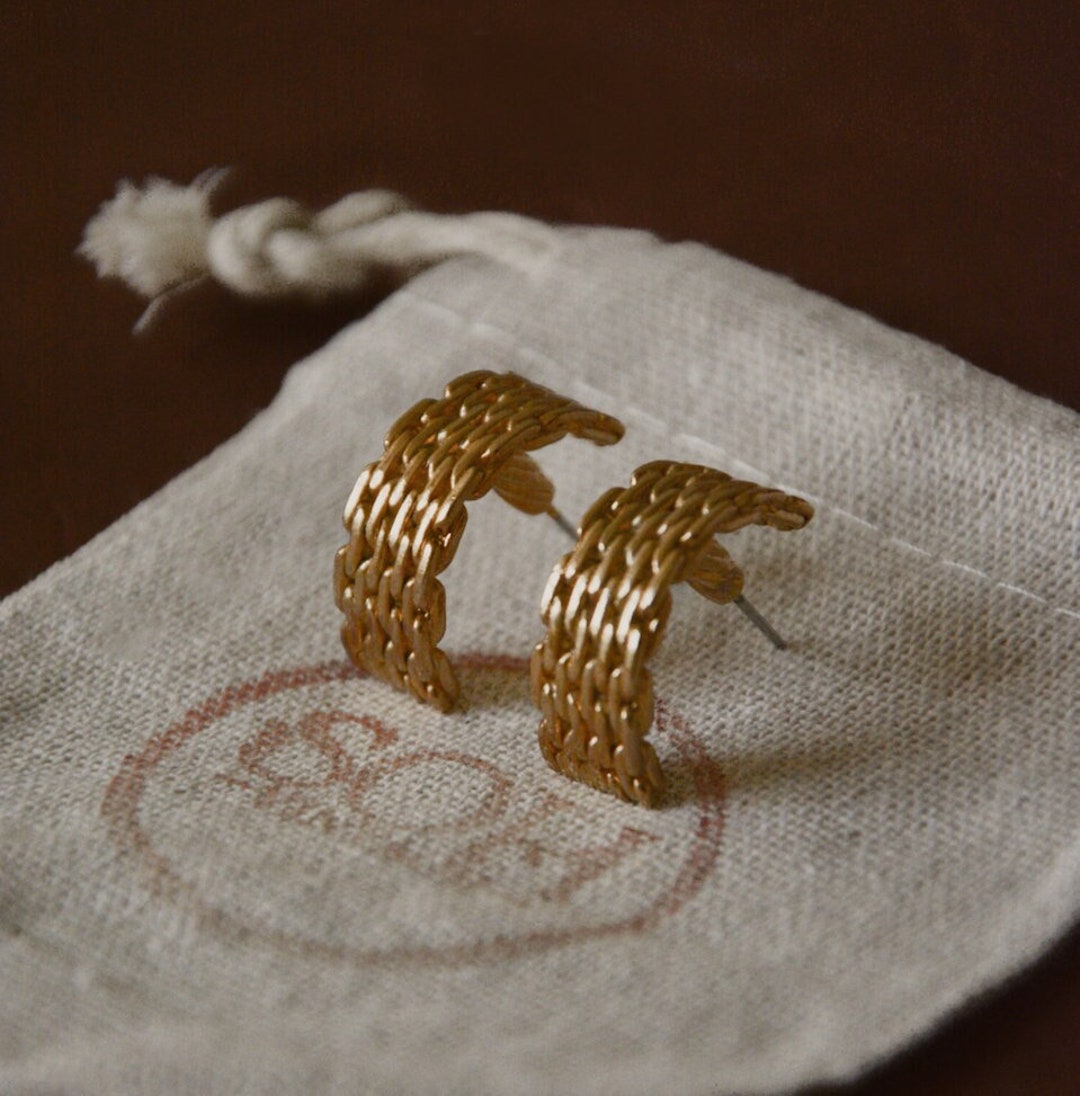 Vintage 1980s Chucky Chain Hoop Earrings - Etsy