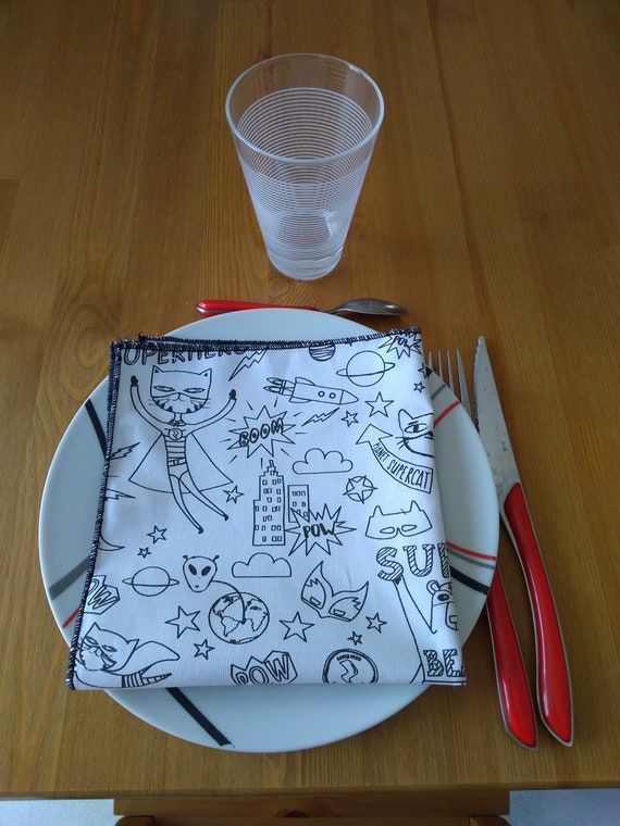 Coloring Napkin 40cm X 40cm House Canteen Kindergarten - Etsy