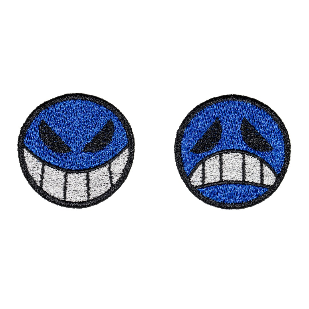 Anime-inspired Dual Emoticon Embroidered Patches | Happy and Sad ...