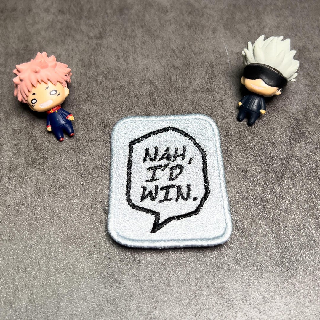 Nah, I'd Win, Anime-inspired Speech Bubble Embroidered Patches, Iron On ...