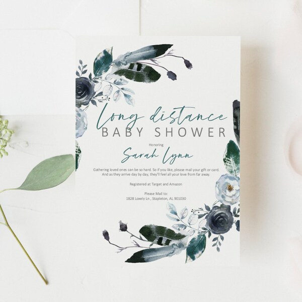 Long Distance Shower Invitation - Etsy