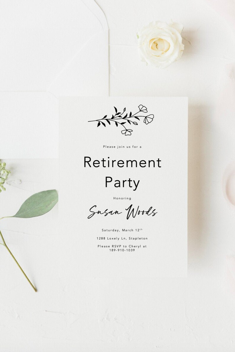 Retirement Party Invitation Template Simplistic Party - Etsy