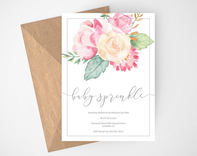 Baby Sprinkle Invitation, Baby Sprinkle Invite, Sprinkled With Love ...